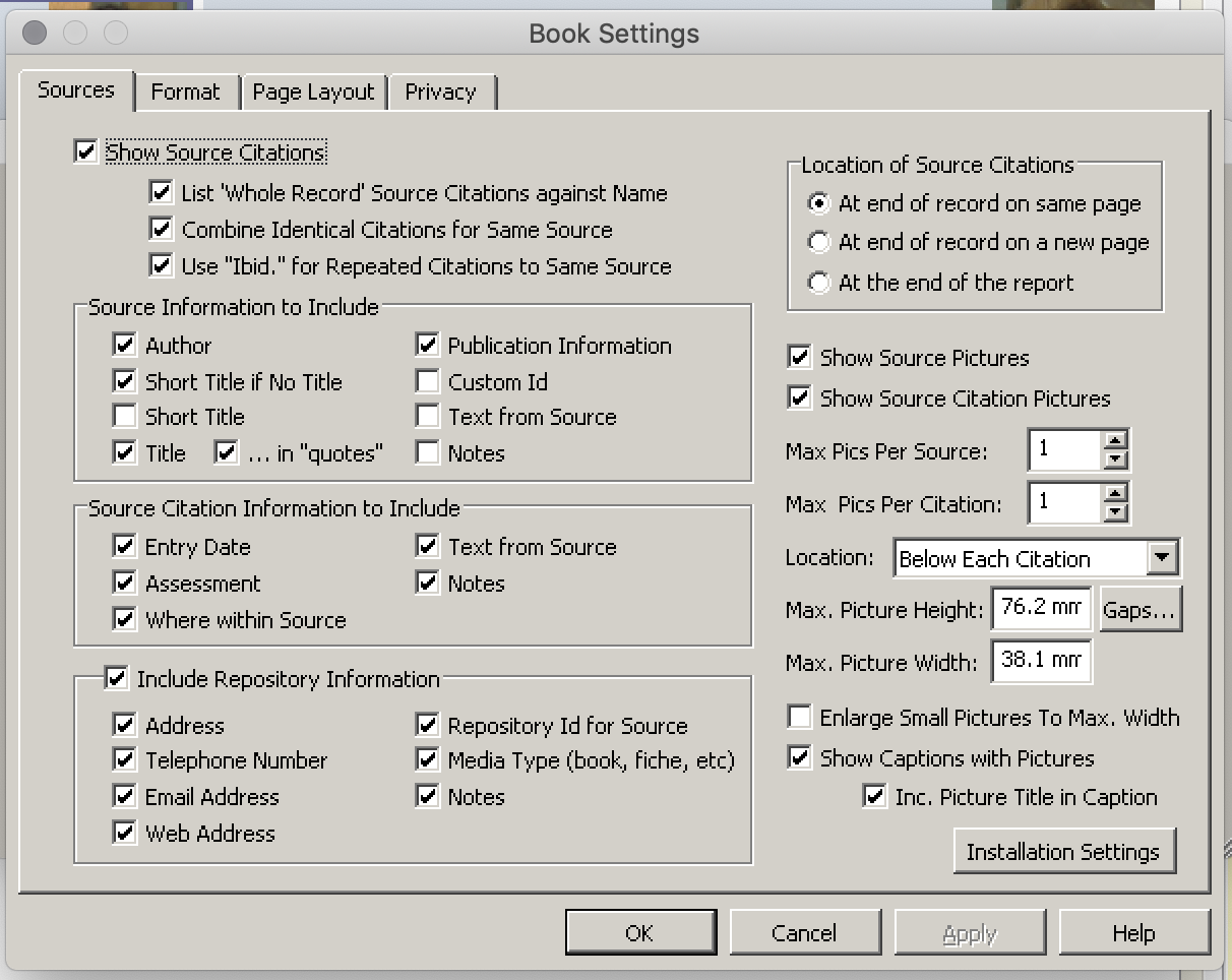 Creating a Book – Family Historian User Group – Knowledge Base